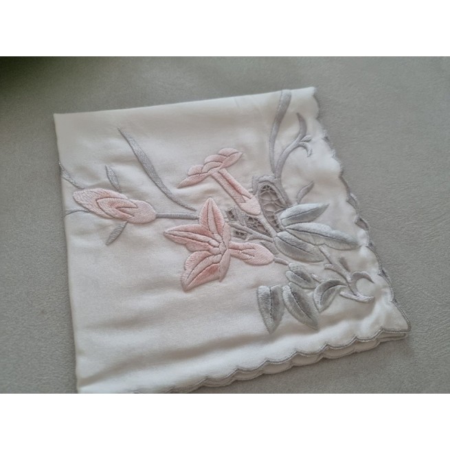 Museale set 6 fazzoletti in purissima seta con ricamo interamente a mano