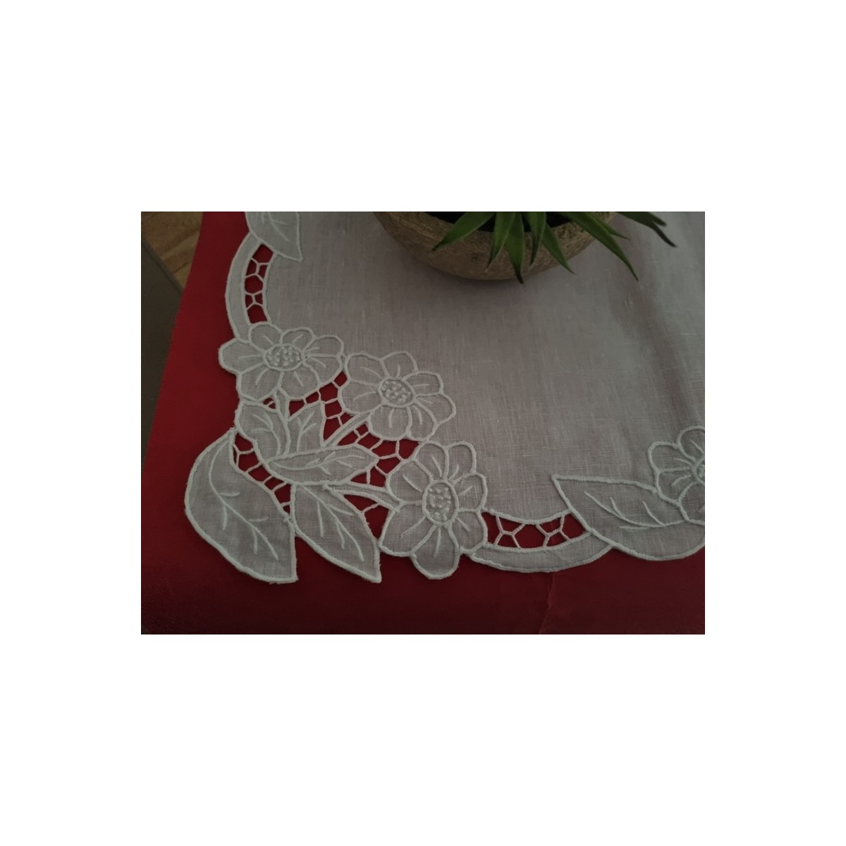 Museale lenzuolo in puro lino con ricamo Intaglio a mano sheet linen